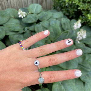 Beachy Wire Ring - Silver Ring - Beach Blue Ring - Summery Ring - Etsy