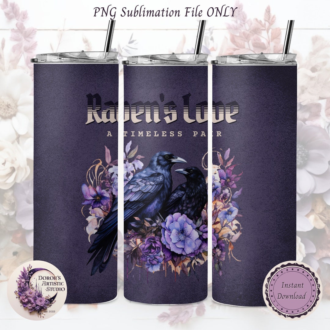 Ravens Love 20 Oz Skinny Tumbler Digital Design PNG Instant - Etsy