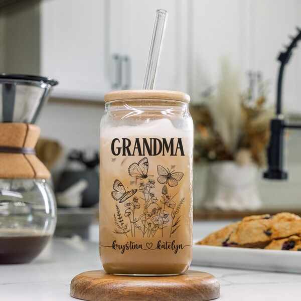 Custom Glass Cup Grandma - Etsy