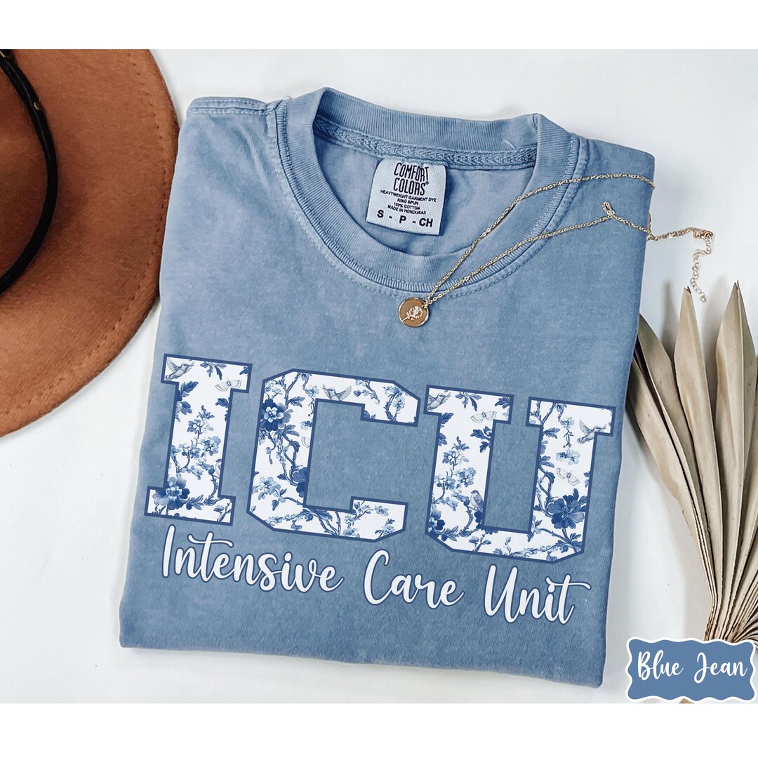 ICU Comfort Colors® Floral Shirt, Blue Toile Wildflower Shirt ...