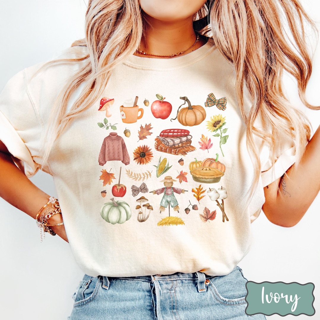 Fall Comfort Colors® Shirt, Watercolor Pumpkin Shirt, Cute Autumn Shirt ...