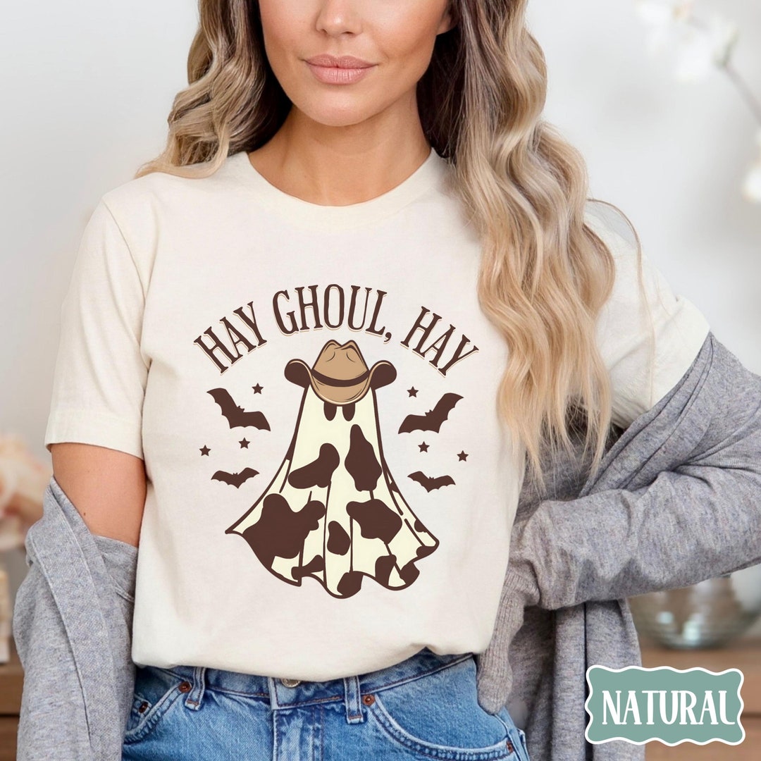 Retro Halloween Shirt, Cow Ghost Western Shirt, Hey Ghoul Hey Shirt ...