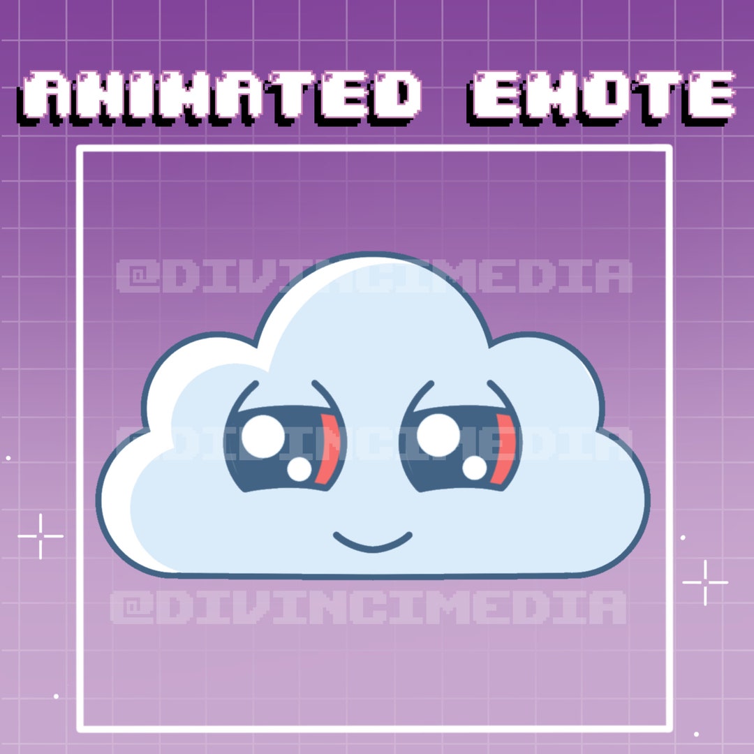 High Kawaii Cloud Animated Twitch Emote Gif Floating 420 Eyes Storm ...