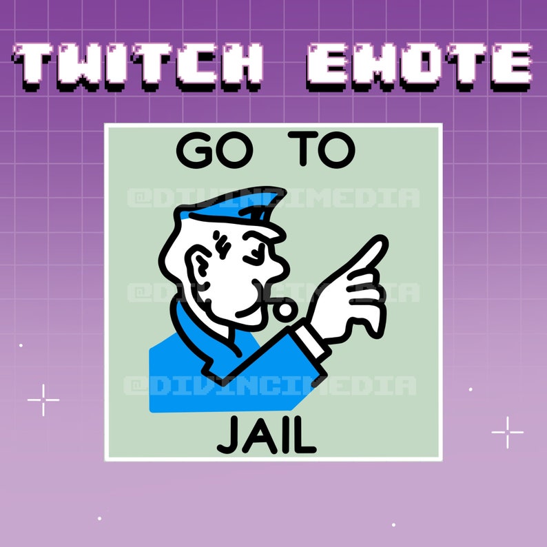 Monopoly Go to Jail Twitch Emote - Etsy