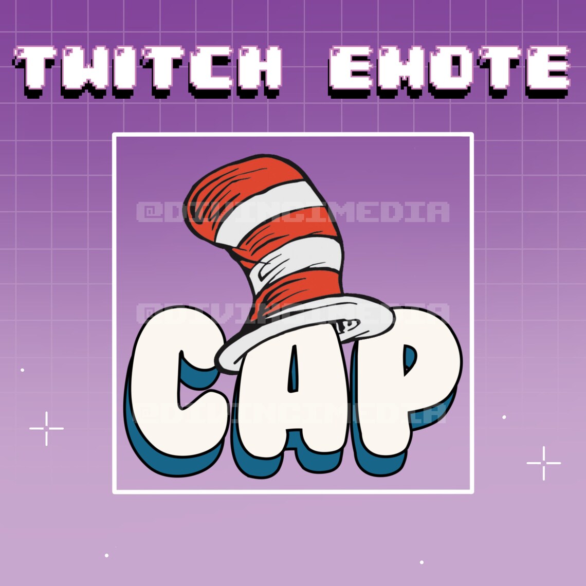 Cap Text Cat in the Hat Twitch Emote Dr Seuss Hat Lie Grinch Clothing ...