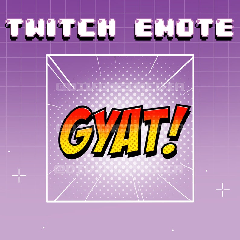 GYAT Comic Text Twitch Discord Emote - Etsy