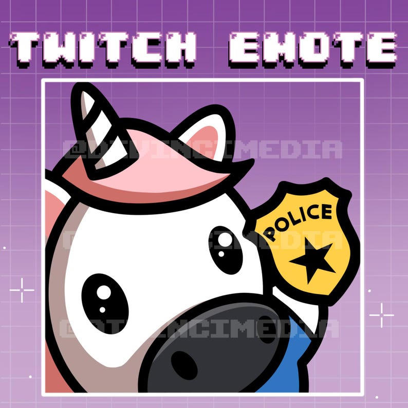 Horny Police Animated Twitch Emote Gif Unicorn Horse Jail Cop Siren ...