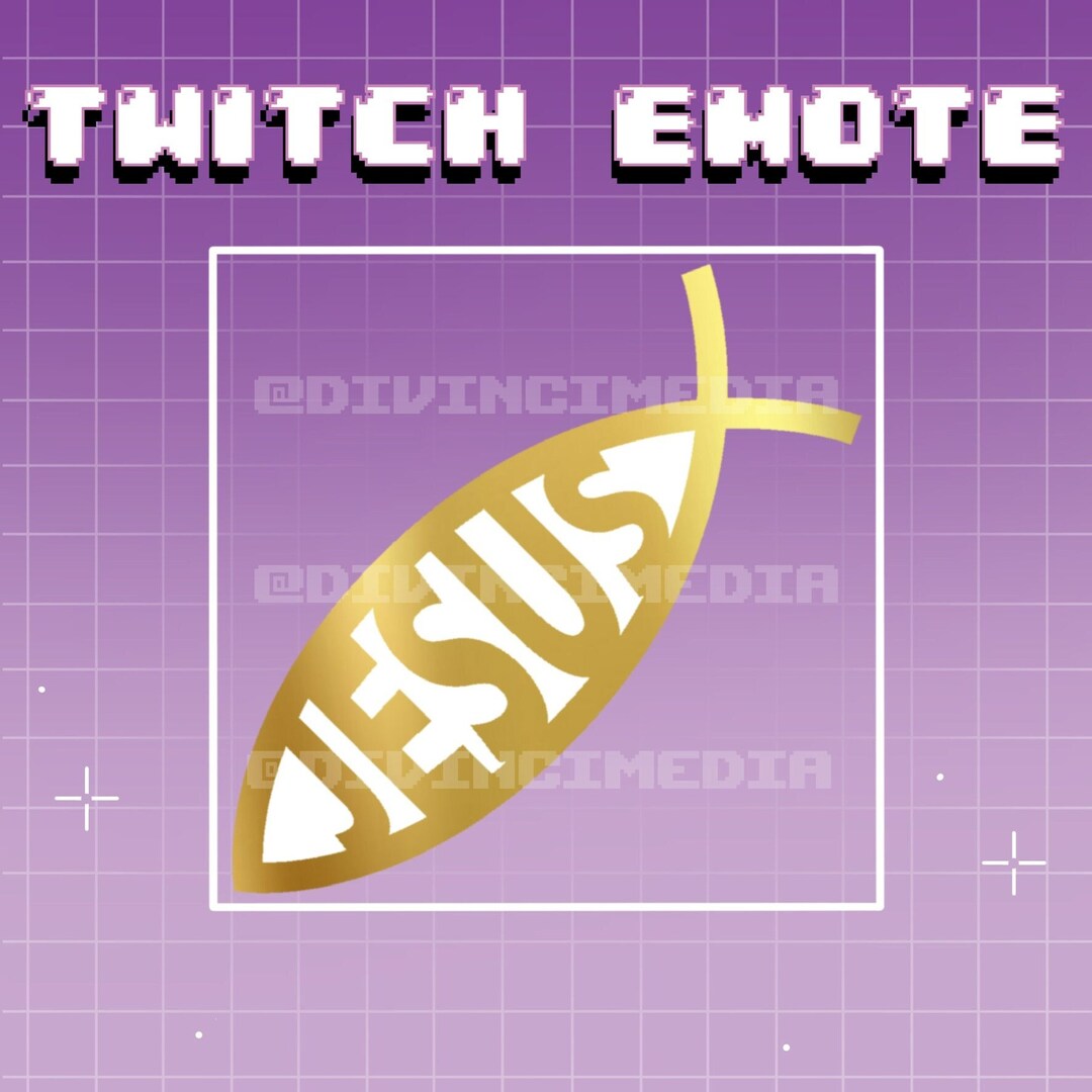 Gold Jesus Christ Fish OMG Text Twitch Emote Holy Religious Pray God ...