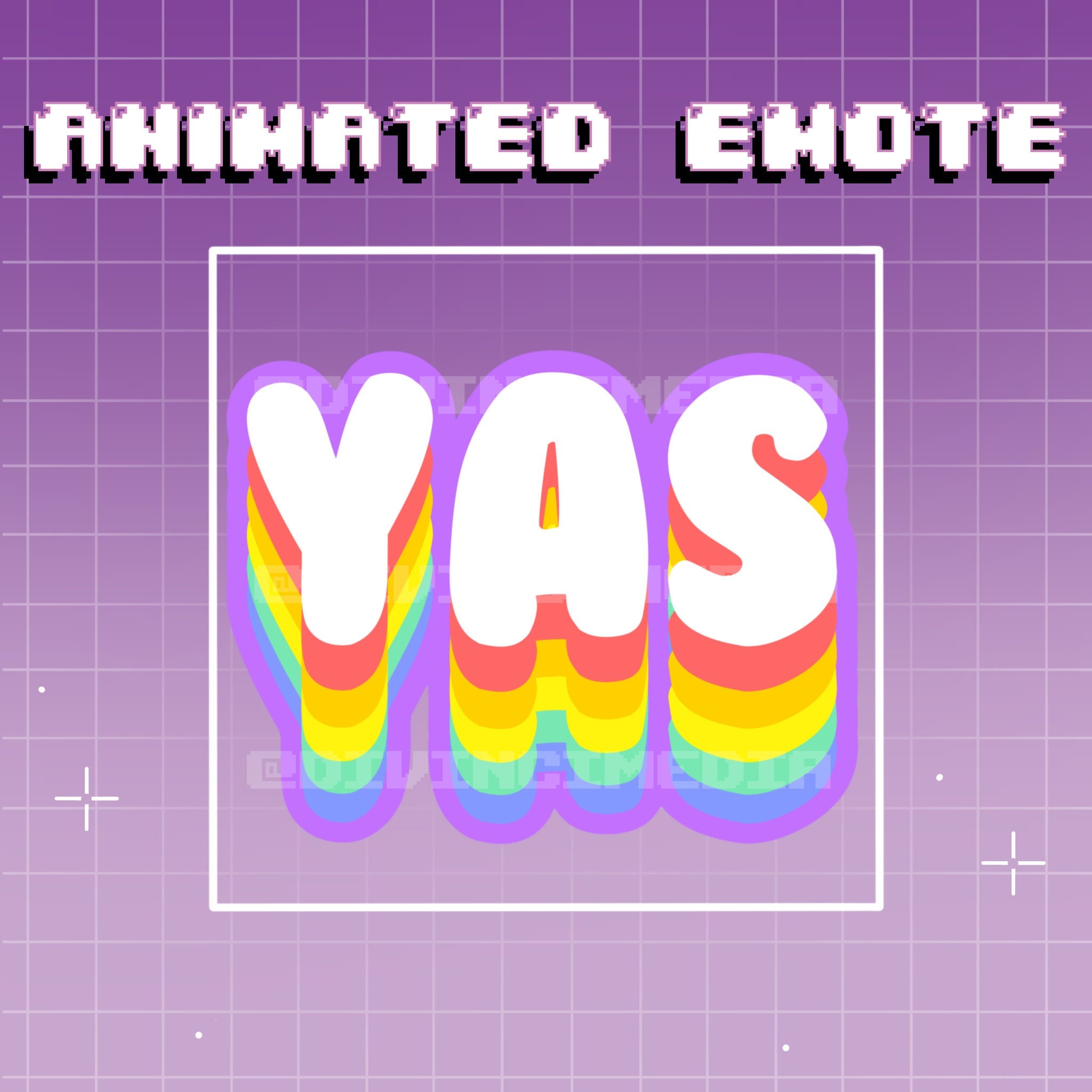 Animated Twitch Emote Yas Rainbow Flag Text Pride Love Hearts Yes Colorful Light Positive Hype ...