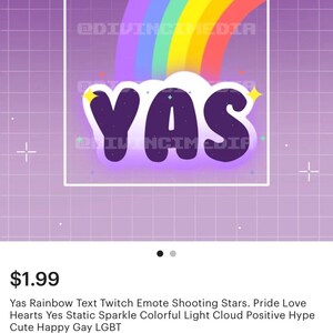 Animated Twitch Emote Yas Rainbow Flag Text Pride Love Hearts Yes Colorful Light Positive Hype ...