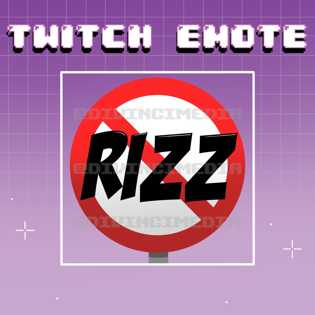 No Rizz Sign Text Twitch Discord Emote Text Bad Spray Static Simp Trash ...