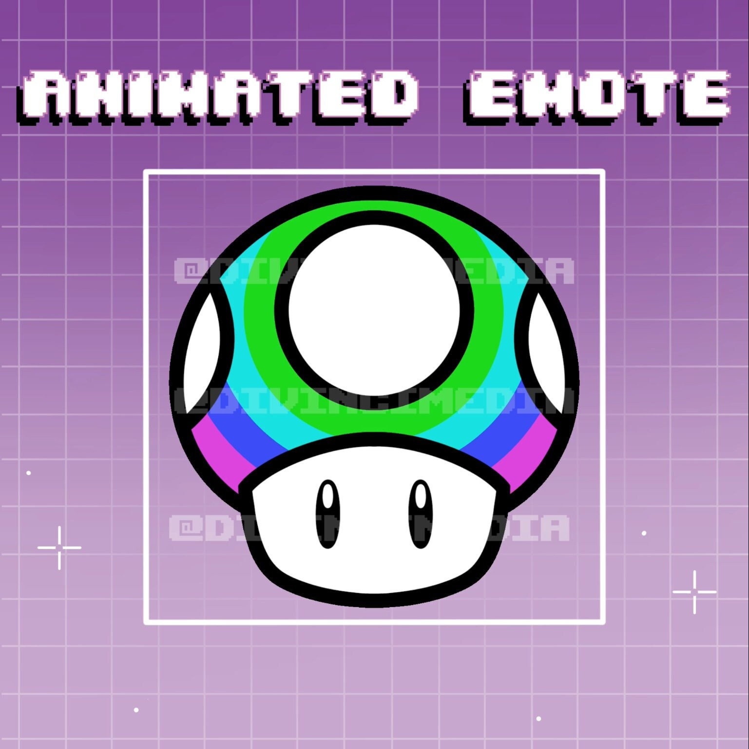 Animated Twitch Emote Rainbow Mushroom Tie Dye Kawaii Toad Trippy ...