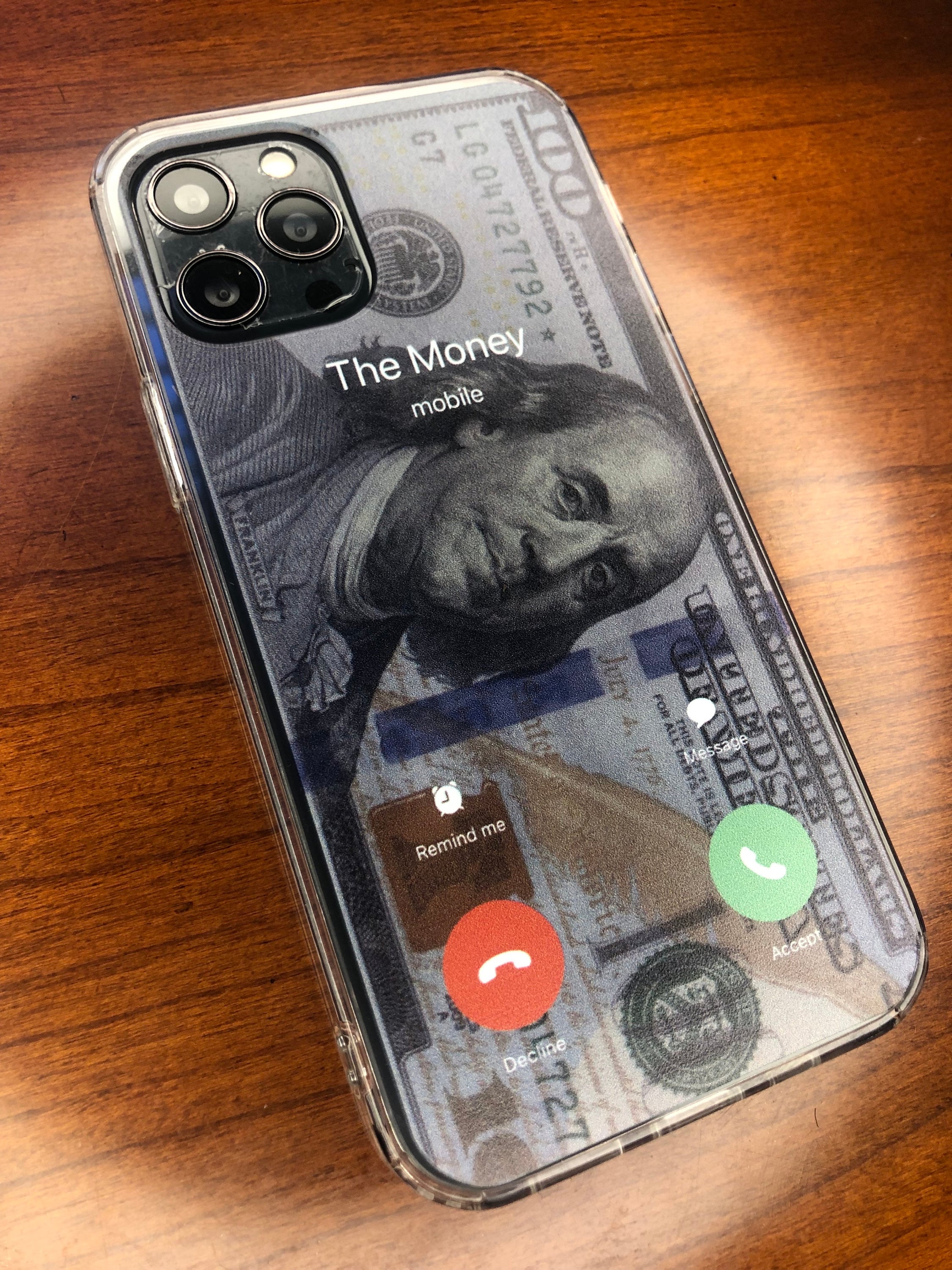 The Money Calling Hundred Dollar Bill iPhone Case Blue Face Benjamin ...