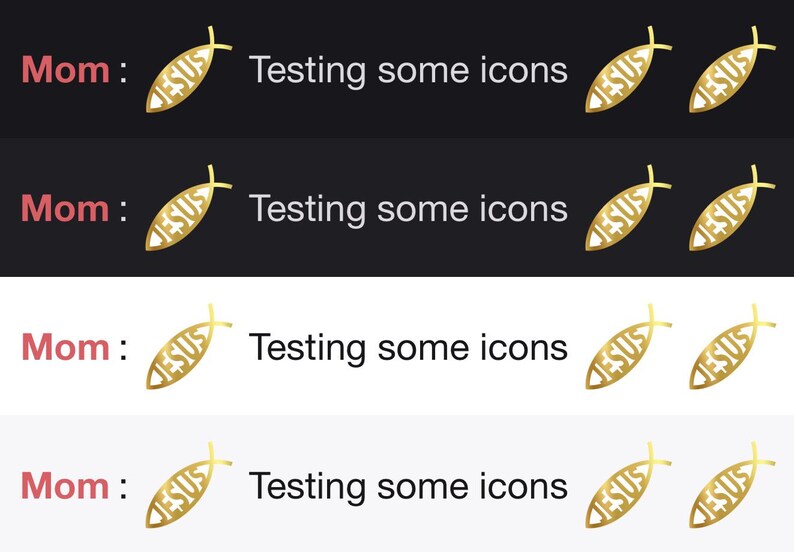 Gold Jesus Christ Fish OMG Text Twitch Emote Holy Religious Pray God ...