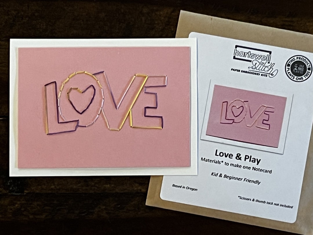 Kid-friendly LOVE Embroidery Stitch Kit - Etsy Hong Kong