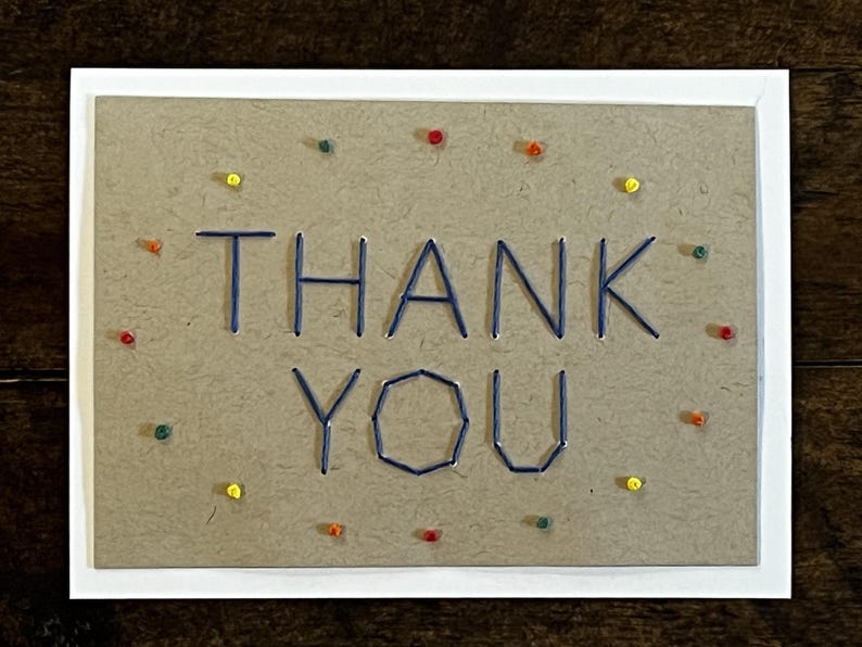 Thank You Knots Card A2 Hand-embroidery Pattern Download - Etsy
