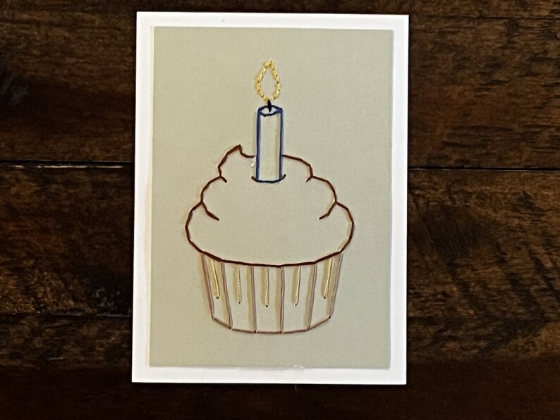 Cupcake Card A2 Hand-embroidery Pattern Download - Etsy