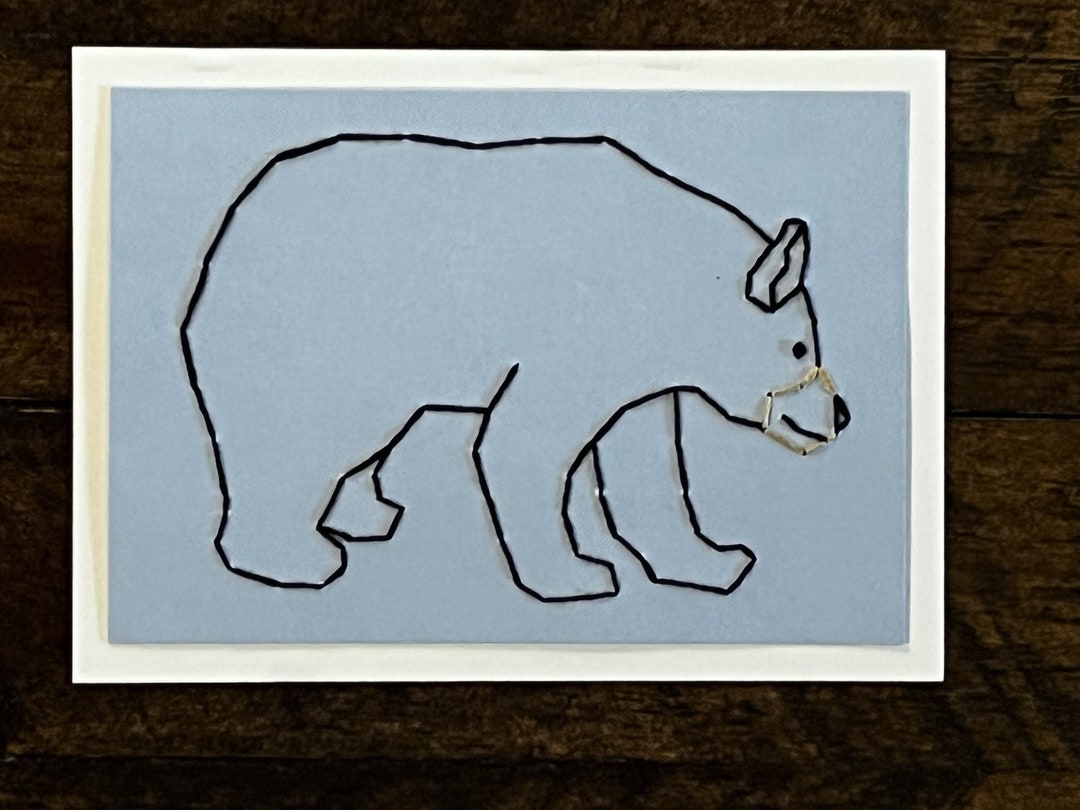 Black Bear A2 Hand-embroidery Pattern Download | Paper Embroidery ...