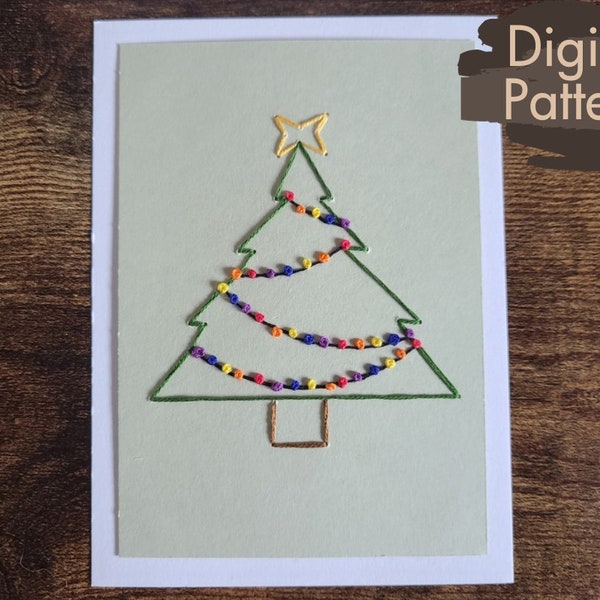 Sewn Tree Christmas Cards - Etsy