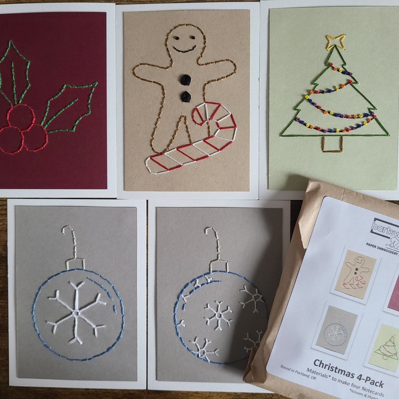 Embroidered Notecard - Etsy