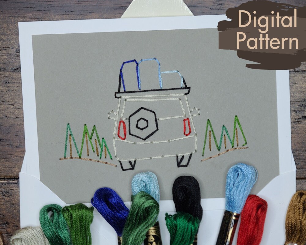 On an Adventure A2 Hand-embroidery Pattern Download | Paper Embroidery ...