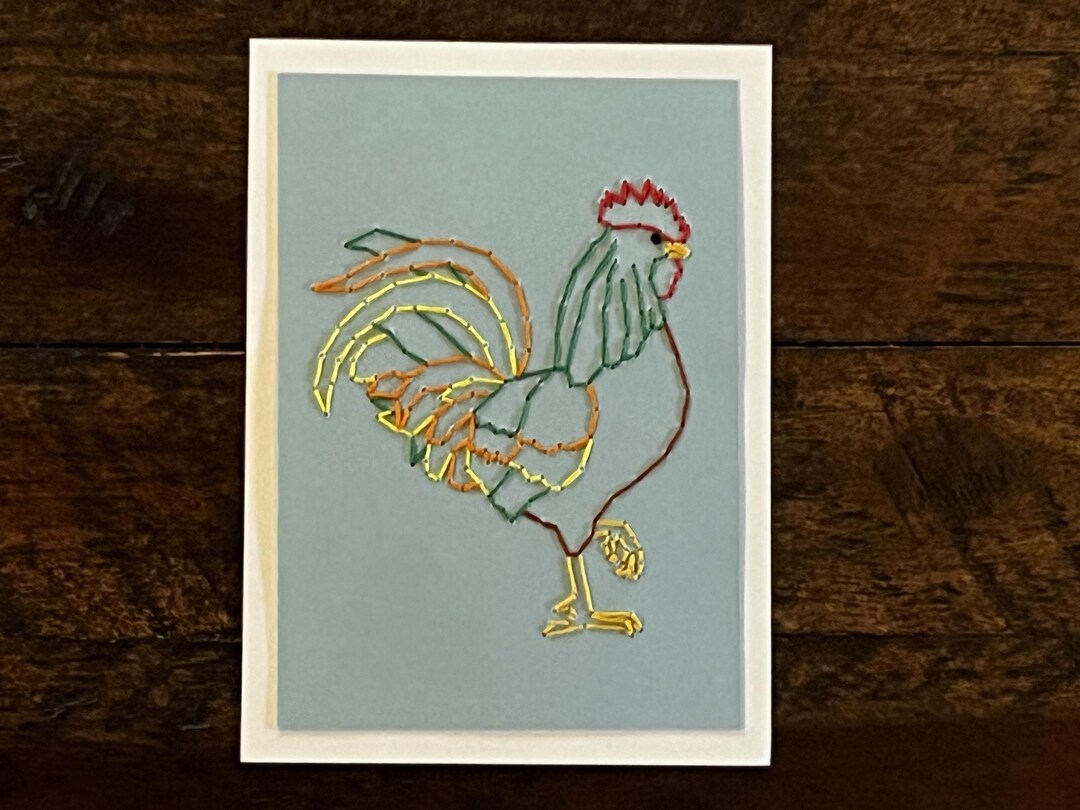 Rooster A2 Hand-embroidery Pattern Download | Paper Embroidery | Home ...