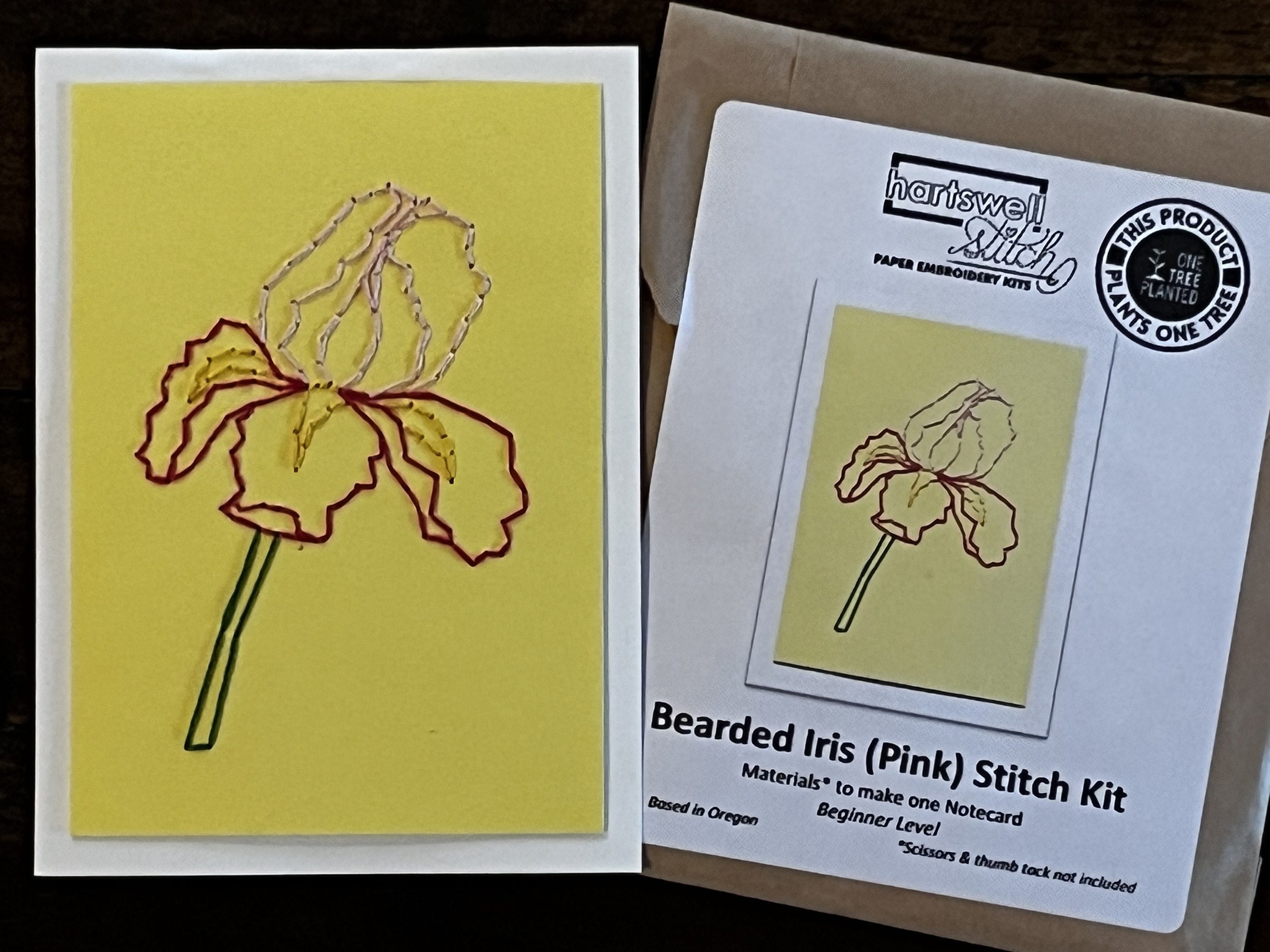 Pink Bearded Iris Embroidery Stitch Kit Home Decor Flower Decor - Etsy