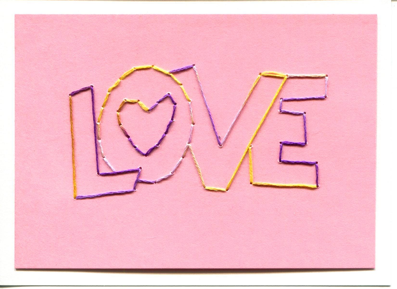 Kid-friendly Love Cards A2 Hand-embroidery Pattern Download | Paper ...