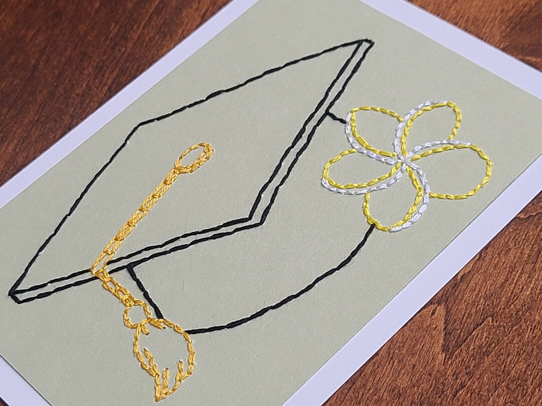Graduation Cap A2 Hand-embroidery Pattern Download | Paper Embroidery ...