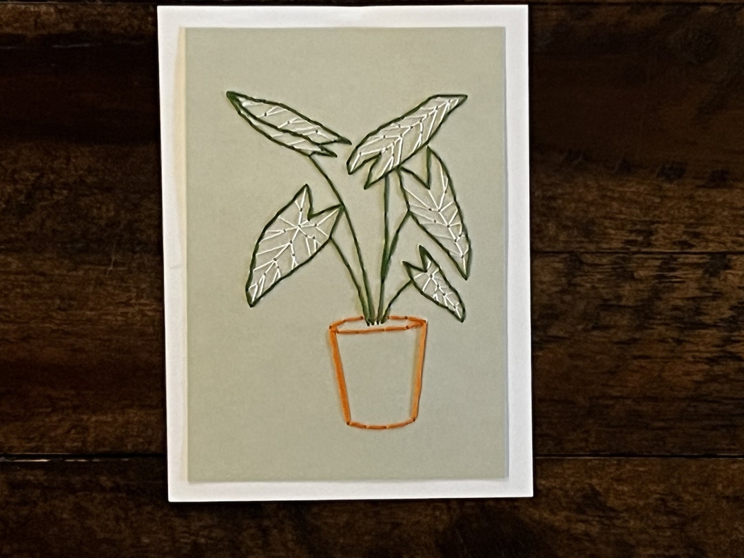 Arrowhead Plant Card A2 Hand-embroidery Pattern Download | Paper ...