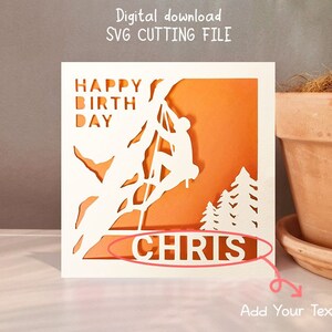 Rock Climber Birthday Card SVG, Personalised Climber Card Svg, Card for ...