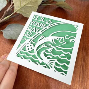 Fishing Card Svg, Birthday Card Svg, Card for Man, Cutting Files for ...