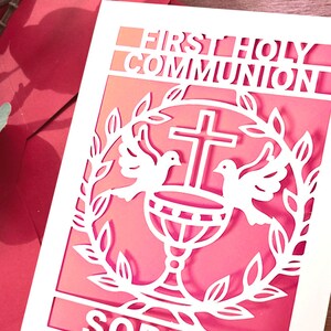Personalized First Holy Communion Card SVG: Papercut Template (digital ...