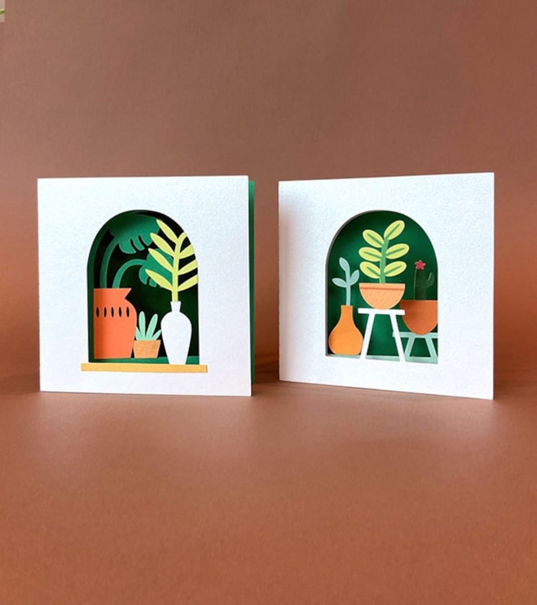 Plant Love Card Set SVG: Botanical Note Cards With Envelopes (digital ...