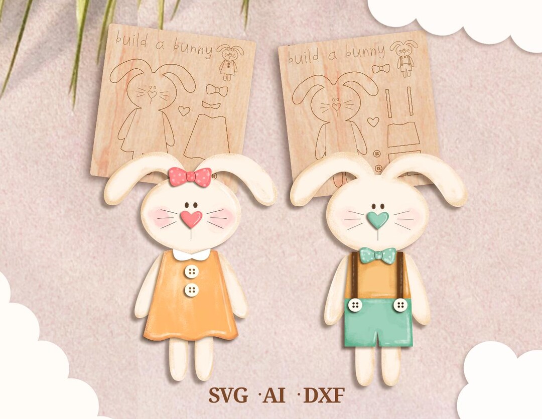 Bunny Pop-out Kids DIY Craft SVG: Build a Bunny (digital Download) - Etsy