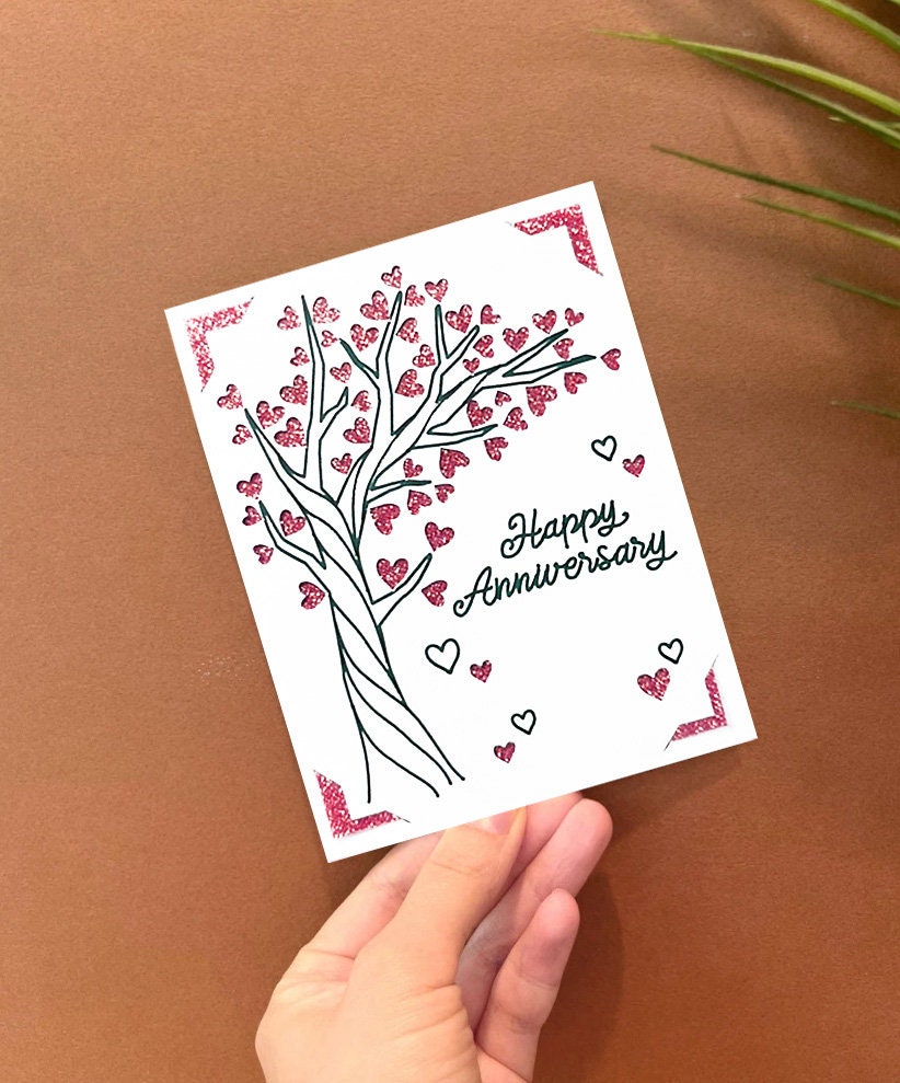 Anniversary Card Svg Love Tree Card Svg instant Digital - Etsy UK
