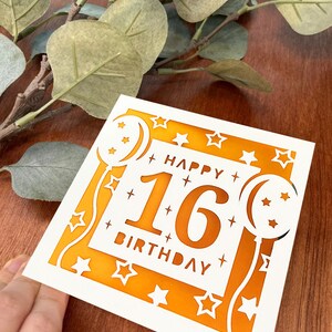 16th Birthday Card Svg, 16th Cricut Card, Age 16 Card SVG File for ...