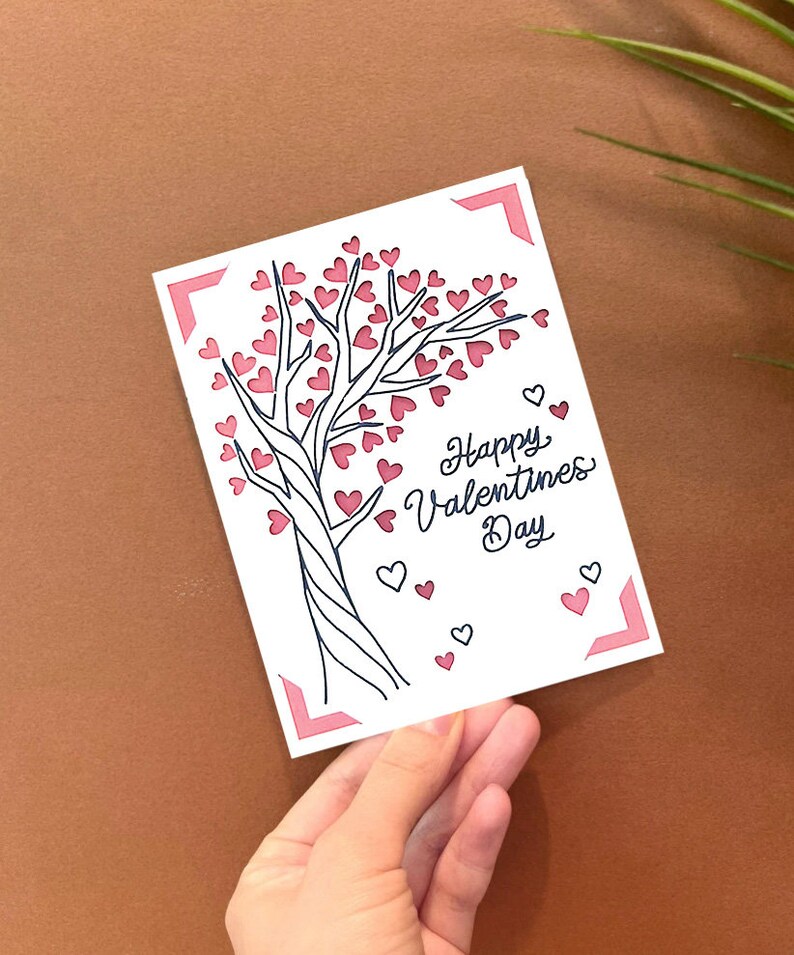 Valentines Day Card Svg Love Tree Card Svg Cricut Joy - Etsy