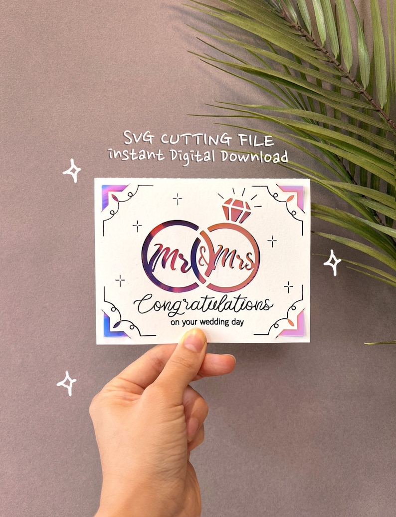 Wedding Ring Card Svg Wedding Insert Card Cricut Wedding - Etsy