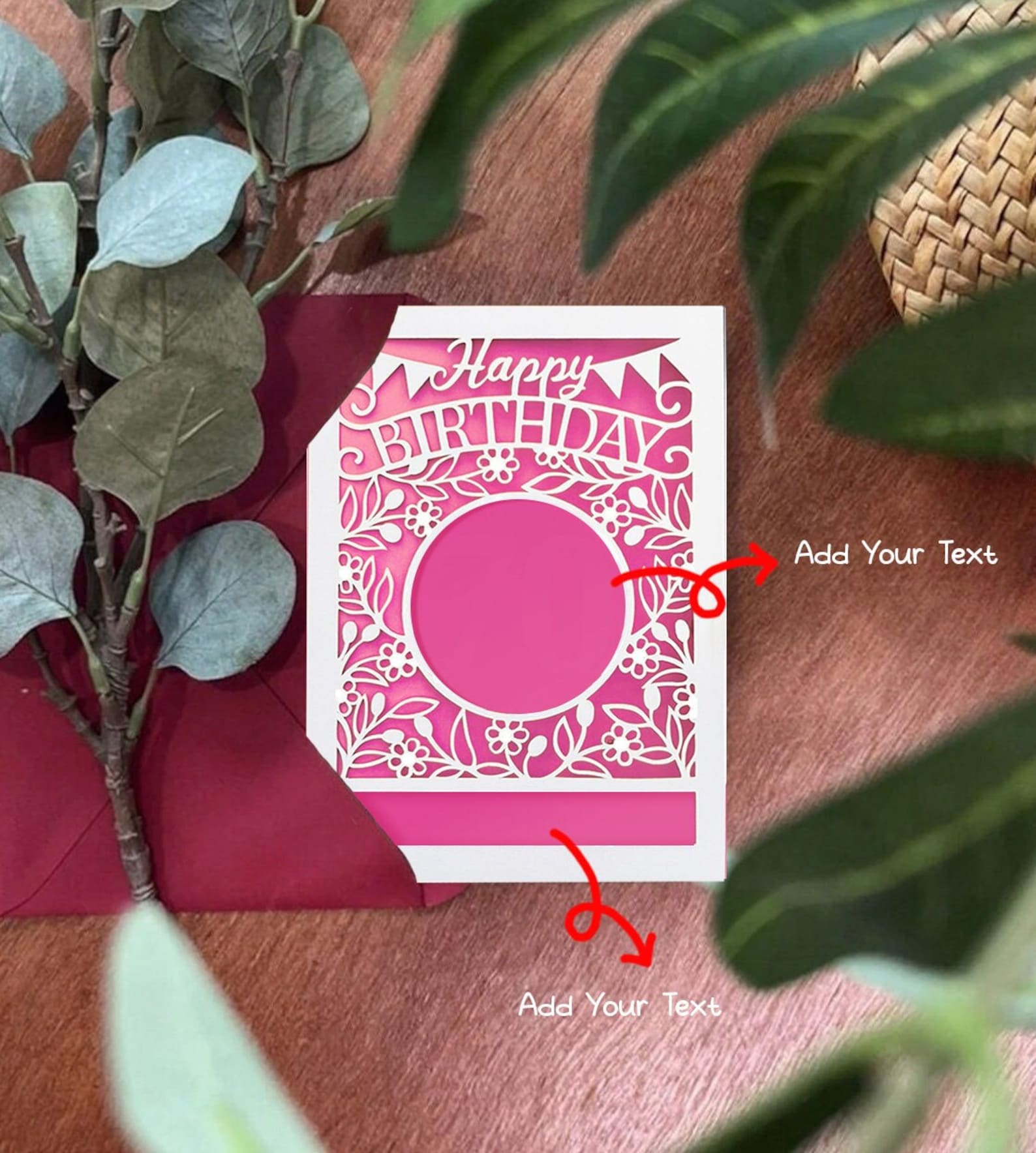 Personalized Birthday Card SVG Template: Papercut Floral Design ...