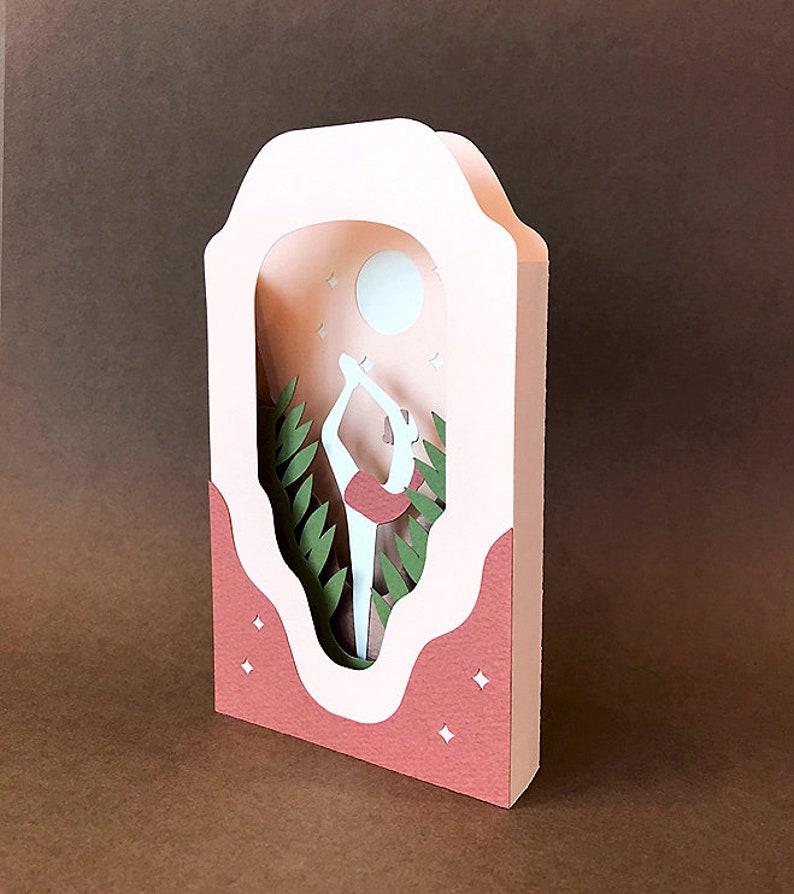 Yoga Girl Box Cardpaper Room Decor Paper Craft Card - Etsy