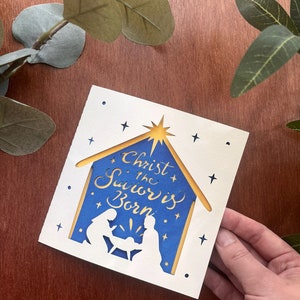 Christ the Savior Crad Svg, Christmas Card Svg, Cricut Nativity Card ...