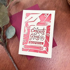 Personalized Graduation Card SVG Template: Papercut Design (digital ...