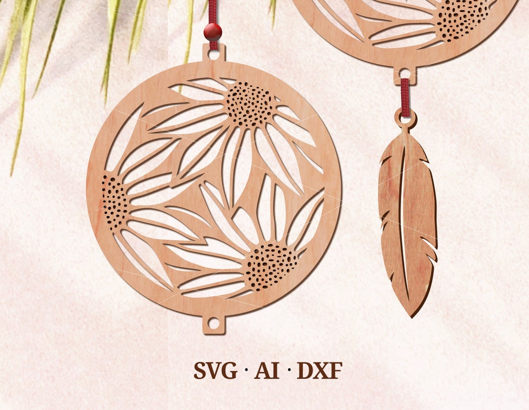 Sunflower Suncatcher SVG: Fall Flower Ornament, Repurposed DVD/CD Art ...
