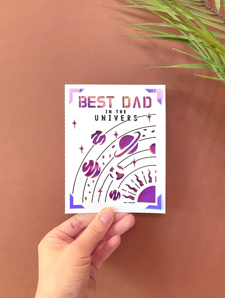 Best Dad in the Universe Card Svg Fathers Day Card Svg - Etsy