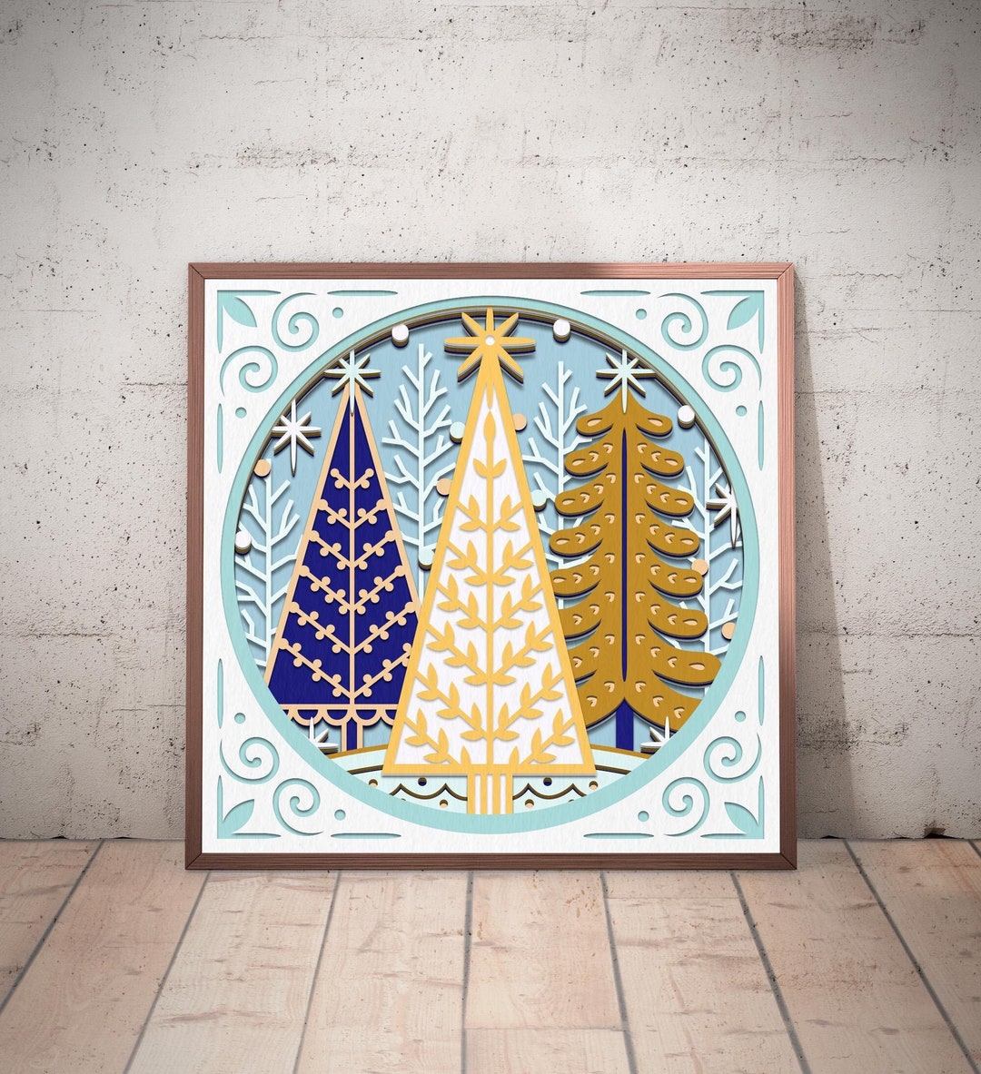 Winter Tree Shadow Box Svg, 3D Christmas Shadowbox Svg, Digital ...