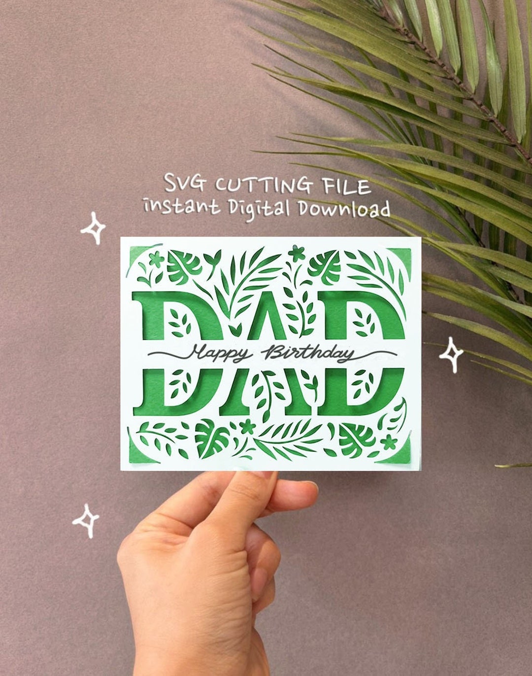 Plant Dad Birthday Card Svg, Plant Lover Father Birthday Card Svg ...