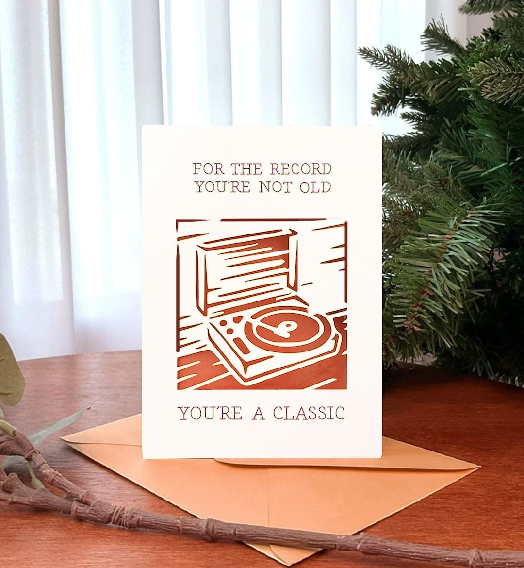 Record Player Birthday Card SVG: Funny Grandpa Dad Gift (digital ...