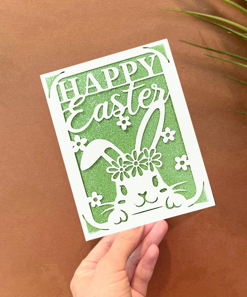 Bunny Easter Card Svg, Easter Card Svg, Happy Easter Svg, Digital ...