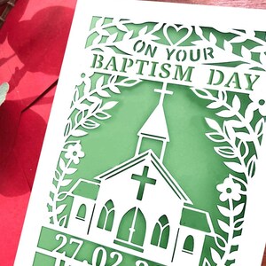Personalized Baptism Card SVG: Christian Papercut Template (digital ...